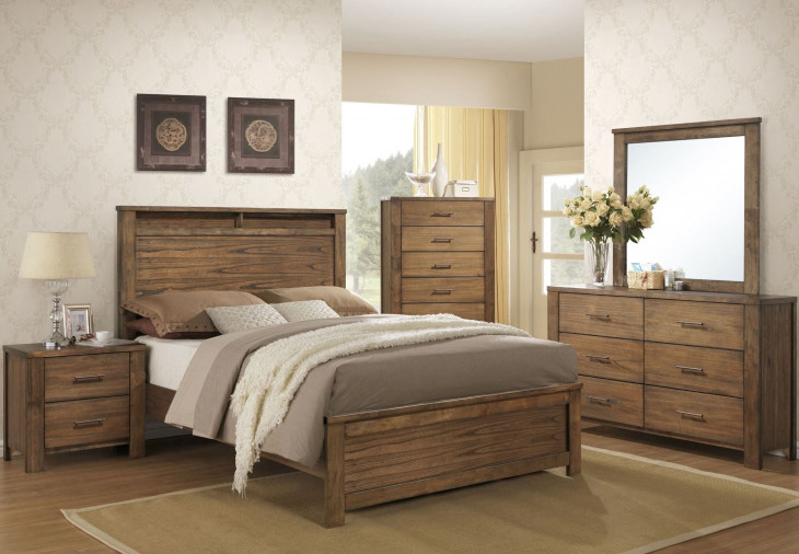 Brayden Distressed Satin Mindi Panel Bedroom Set | HomeGalleryStores ...