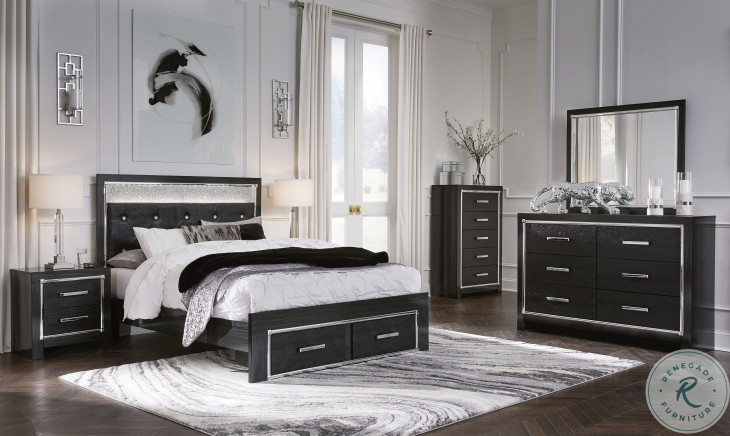 Kaydell Black Upholstered Storage Panel Bedroom Set from Ashley ...