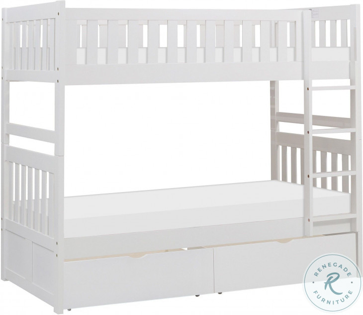 Galen White Bunk Bedroom Set With Storage Boxes From Homelegance ...
