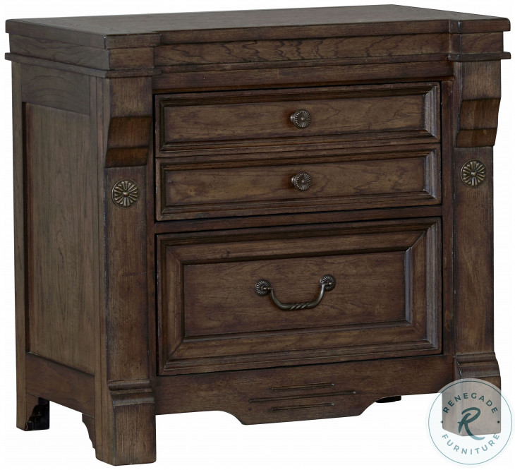 Grand Teton Distressed Brown Oak Nightstand From Avalon Furniture | Coleman Furniture