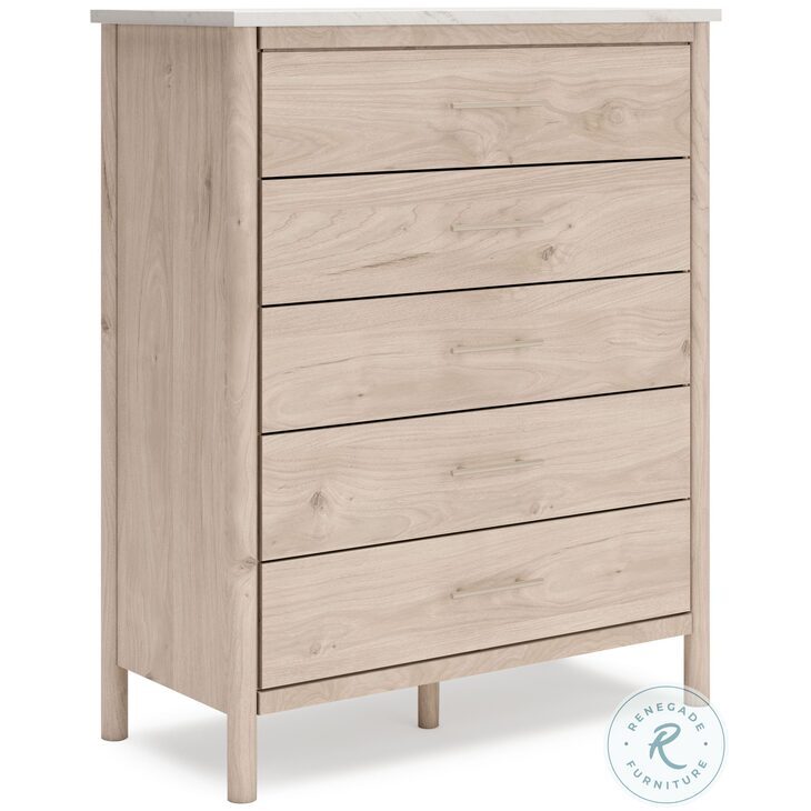 Cadmori Tan And White 5 Drawer Wide Chest From Ashley Furniture ...