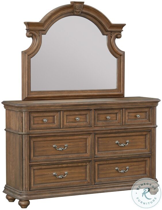 B00362 Oak Dresser with Mirror From Avalon Furniture Coleman Furniture