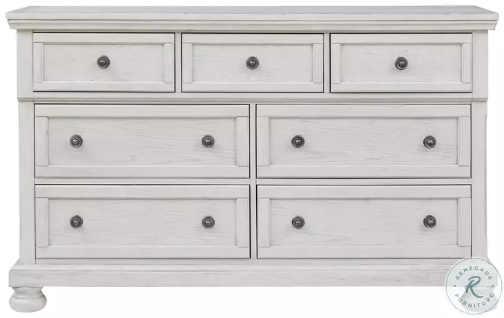 Ashley Robbinsdale Antique White Dresser Brown White Transitional Drawers Dazzelton Collection from Coleman Furniture