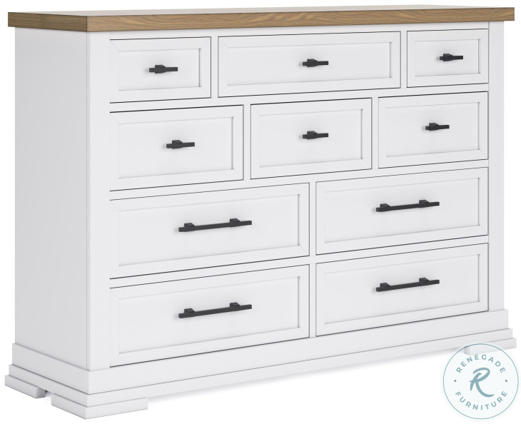 Ashbryn White And Natural Dresser From Ashley Furniture | Coleman Furniture