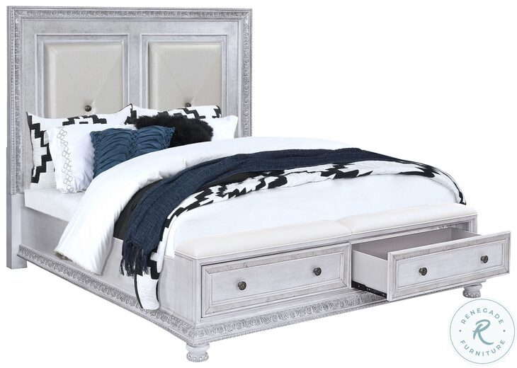 B00912 Frosted White Storage Queen Panel Bed From Avalon Furniture ...