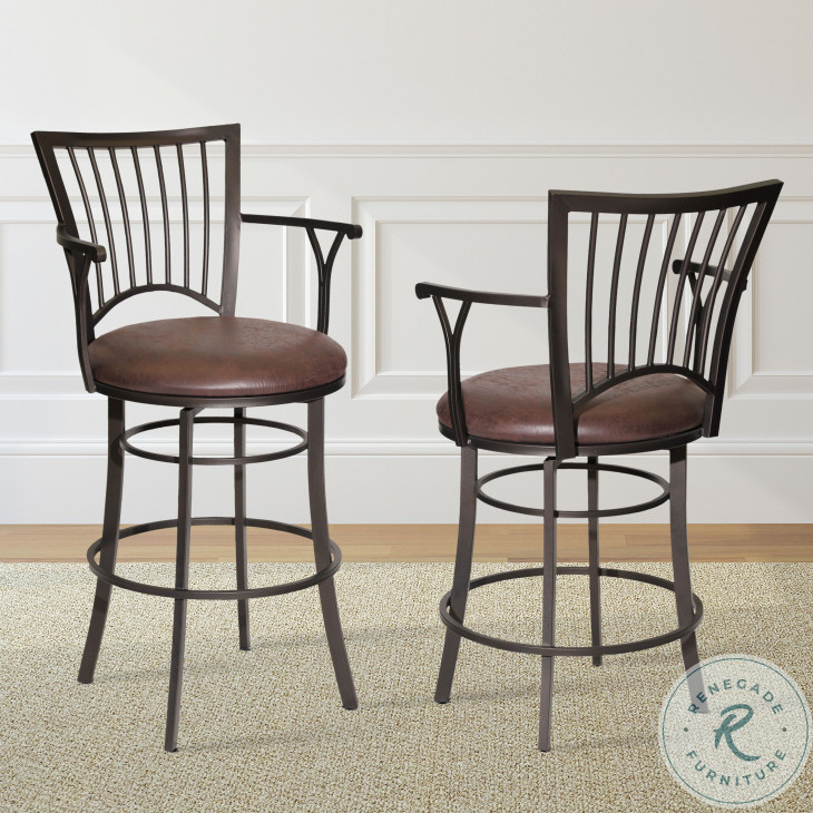 Bayview Coach and Gunmetal Swivel Bar Stool From Steve Silver | Coleman ...