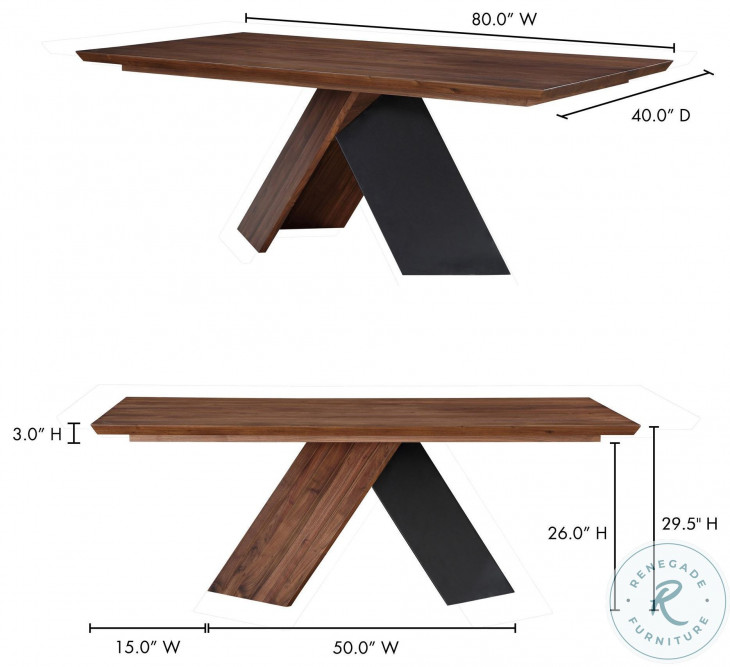 Axio Brown Dining Table from Moes Home | Coleman Furniture
