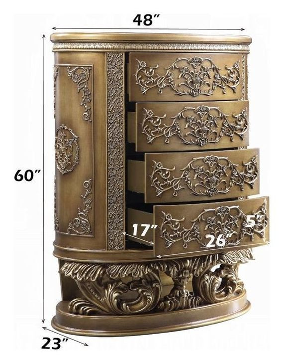 Constantine Brown and Gold 4 Drawer Chest from ACME Furniture | Coleman ...