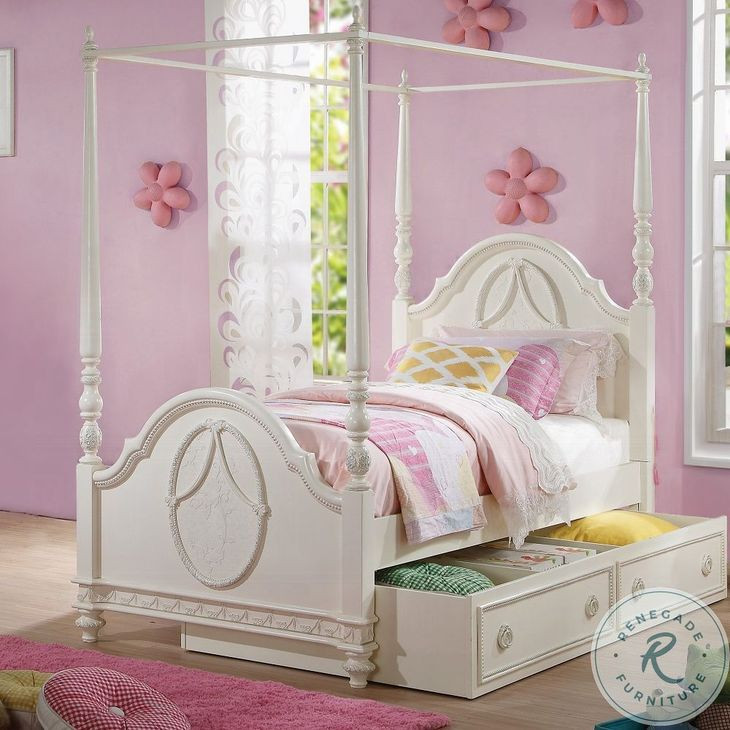 Dorothy Ivory Youth Canopy Poster Bedroom Set from ACME Furniture ...