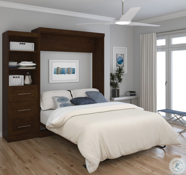 Pur Chocolate 90" Queen Wall Bed Kit from Bestar | Coleman Furniture