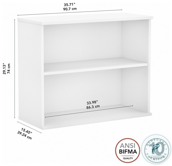 BBF Bookcases White Small 2 Shelf Bookcase HomeGalleryStores BK3036WH
