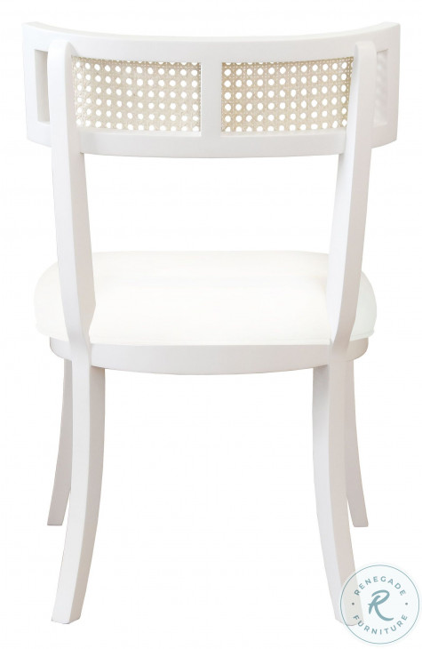 Britta Matte White and White Linen Dining Chair from Worlds Away ...
