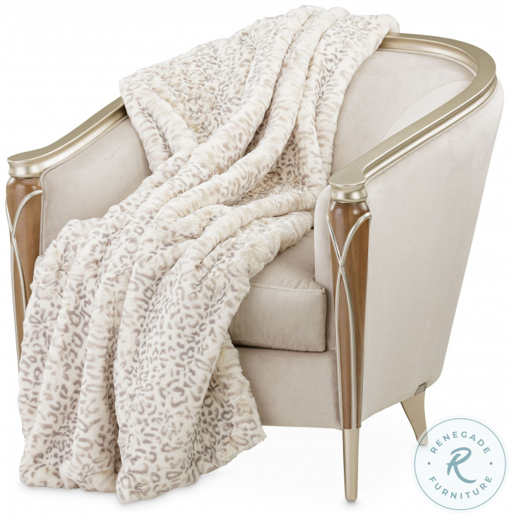 Snow Leopard Natural Throw From Aico | Coleman Furniture