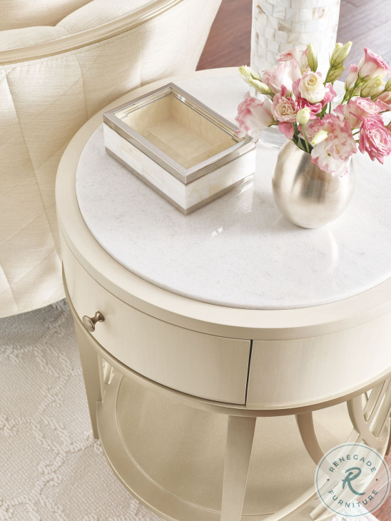 Adela Washed Alabaster And Blush Taupe End Table | HomeGalleryStores ...