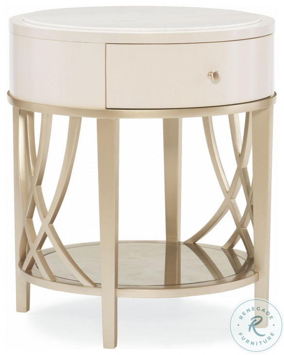 Adela Washed Alabaster And Blush Taupe End Table | HomeGalleryStores ...