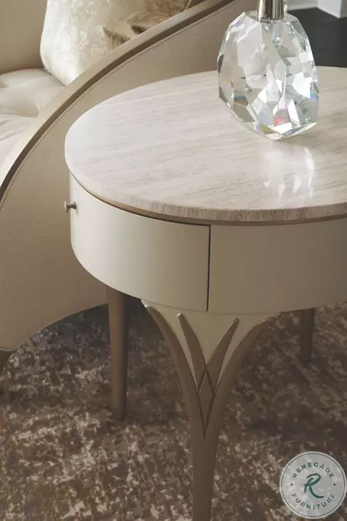Valentina Matte Pearl And Golden Shimmer Side Table From Home Gallery ...