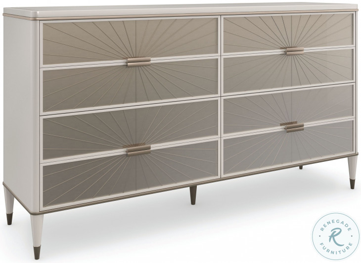 Valentina Matte Pearl And Golden Shimmer Dresser From Caracole | Coleman Furniture