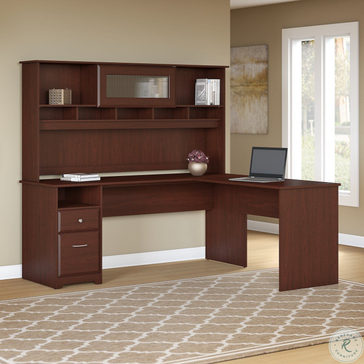 Cabot Harvest Cherry Computer Desk with Hutch From Home Gallery Stores ...