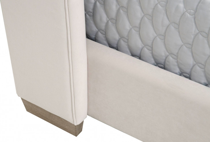 Chandler Cream Velvet King Panel Bed From Essentials for Living ...