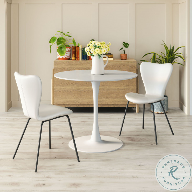Torlo White Stackable Dining Chair Set of 2 From Zuo | Coleman Furniture