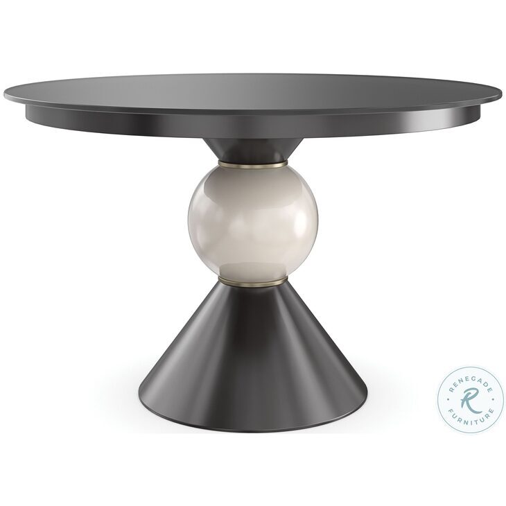 Chalice Almost Black And Brushed Gold Dining Table From Caracole ...