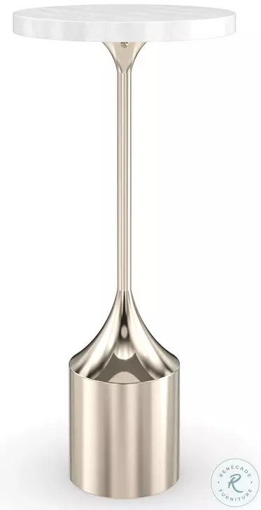 Beta White And Whisper Of Gold End Table From Caracole | Coleman Furniture