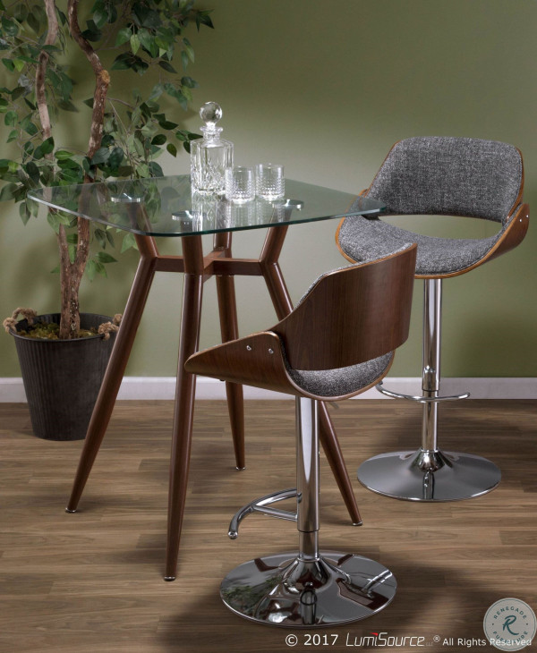 Clara Clear Glass Brown Square Counter Height Table from Lumisource ...