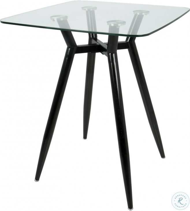 Clara Clear Glass Black Square Counter Height Table from Lumisource ...