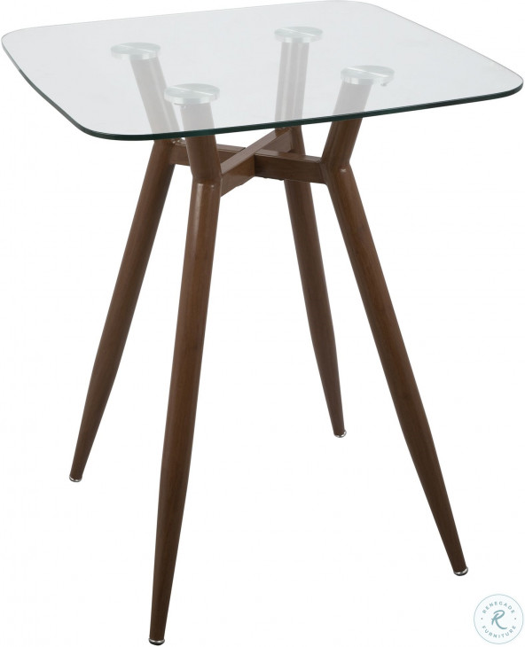 Clara Clear Glass Brown Square Counter Height Table from Lumisource ...