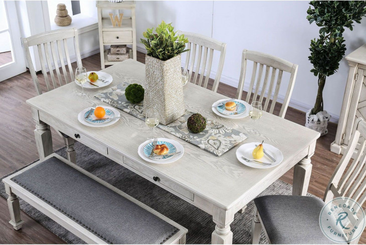 Georgia Antique White Dining Table from Furniture of America | Coleman ...