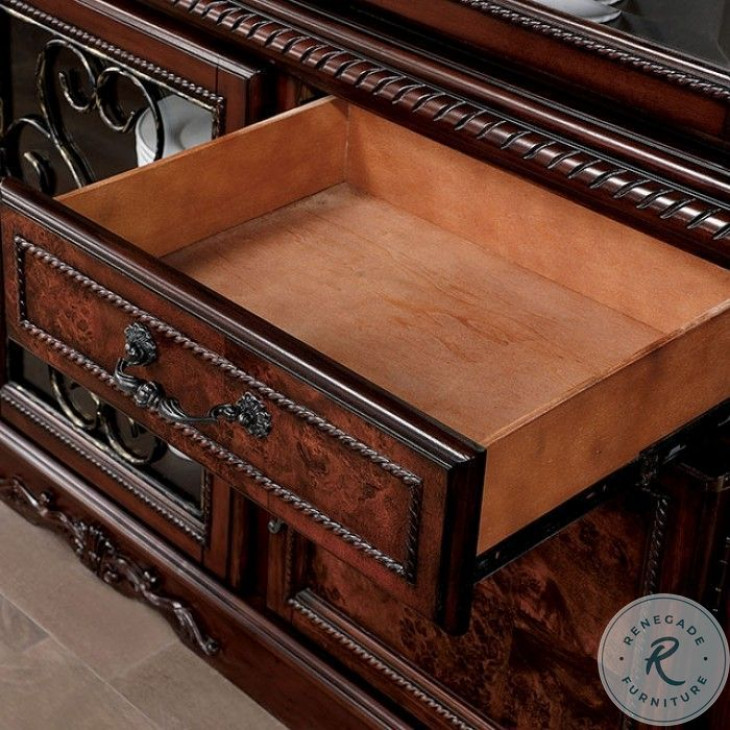 Picardy Brown Cherry Buffet With Hutch From Furniture of America ...