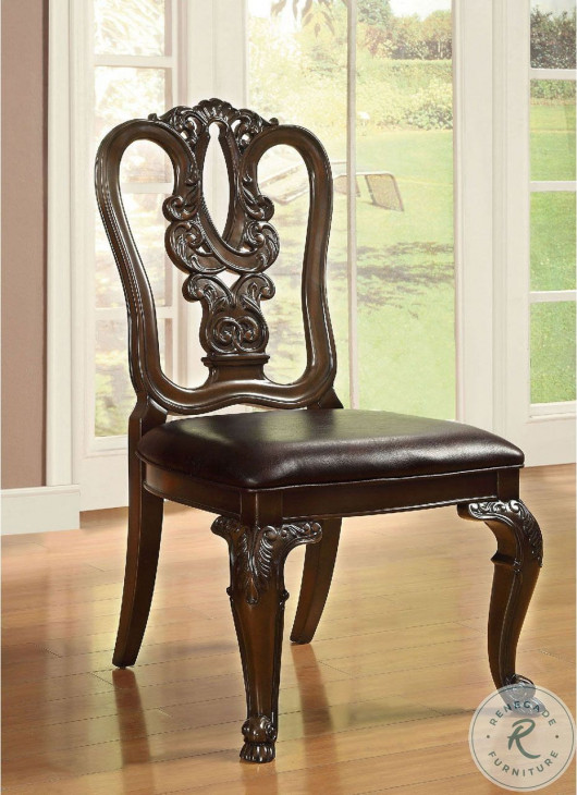 Bellagio Brown Cherry Wooden Side Chair Set of 2 from Furniture of ...
