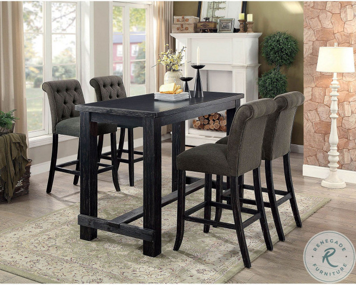Sania Ii Antique Black Bar Table from Furniture of America | Coleman ...