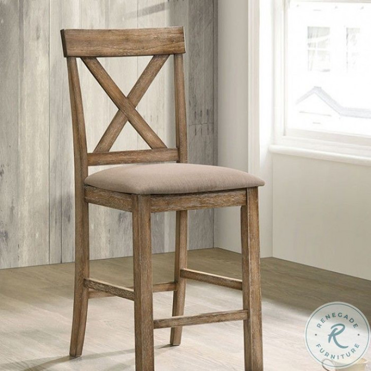 Plankinton Rustic Oak And Brown Counter Height Chair Set Of 2 From ...