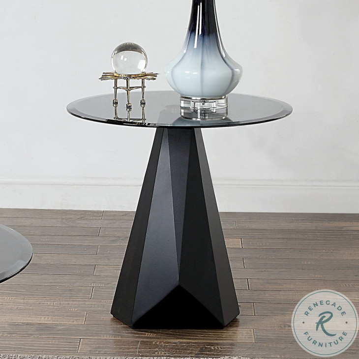 Bishop Black And Gray Glass End Table From Furniture of America ...
