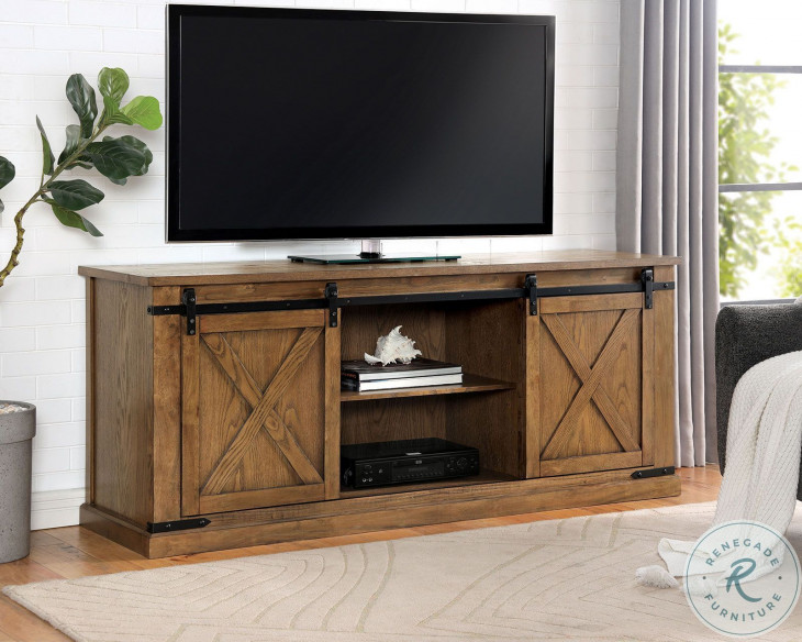 Borrego Dark Oak TV Stand From Furniture of America | Coleman Furniture