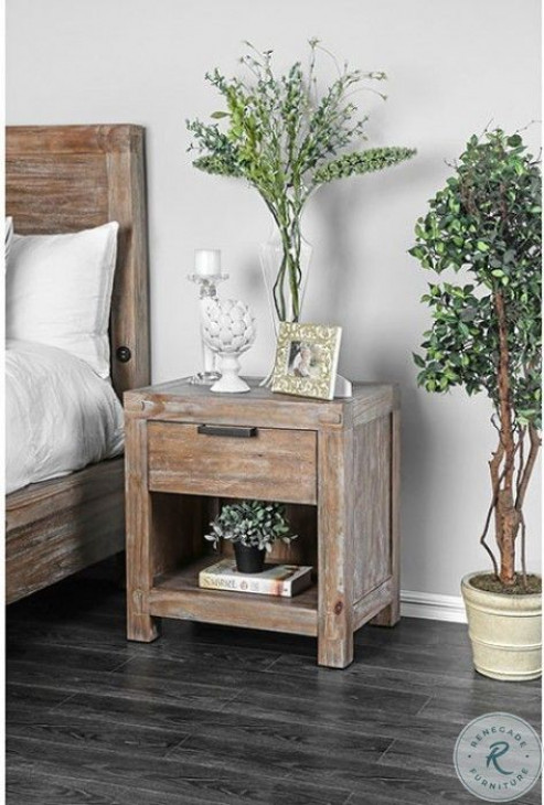 Wynton Weathered Light Oak Nightstand from Furniture of America ...