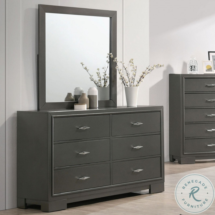 Alison Metallic Gray Dresser From Furniture of America | Coleman Furniture