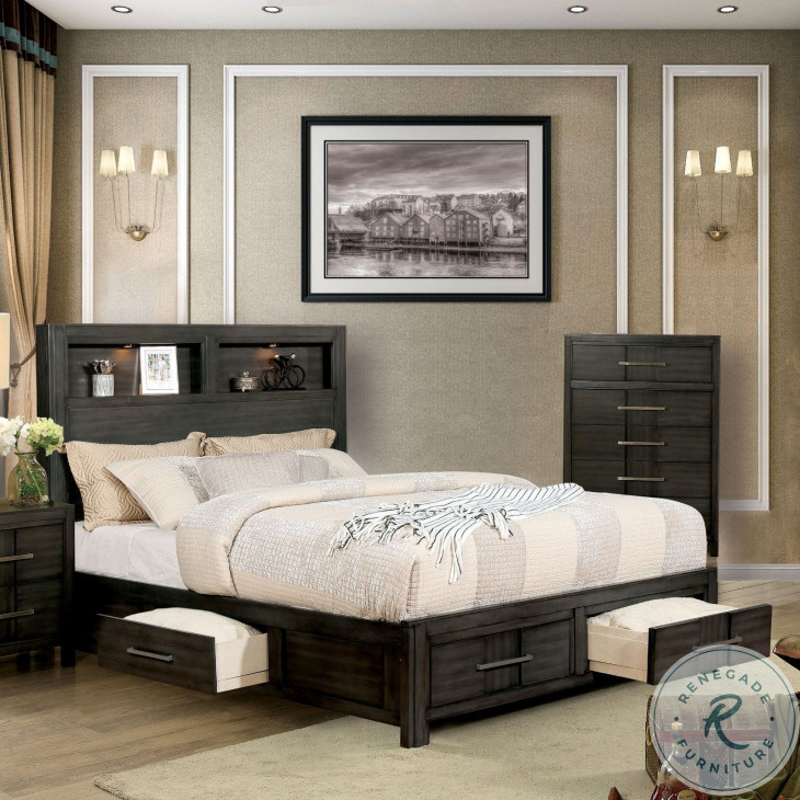 Karla Gray California King Storage Bookcase Bed From Furniture of ...