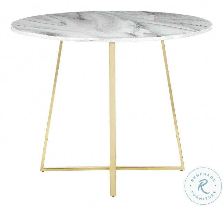 Cosmo Gold Metal And White Marble Top Dining Table From Lumisource ...