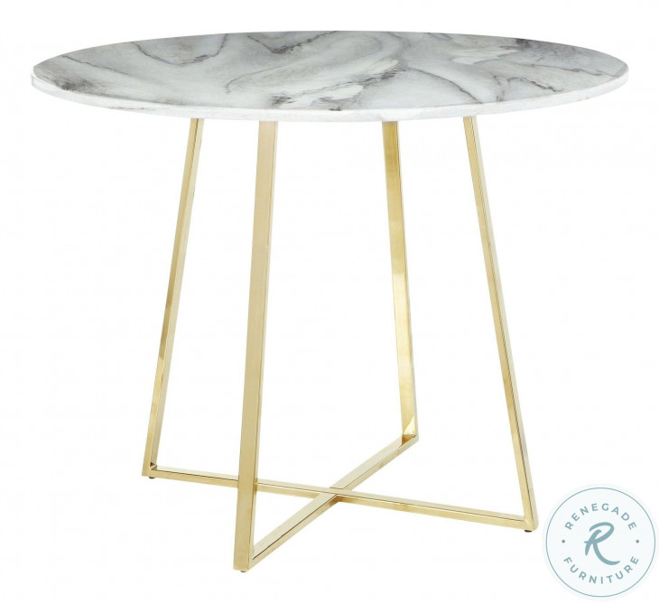 Cosmo Gold Metal And White Marble Top Dining Table From Lumisource ...