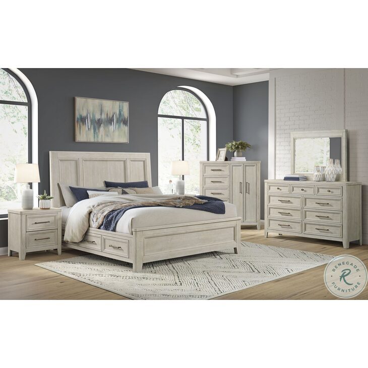 Carlson Washed Linen 5 Drawer Master Chest With Double Doors From ...