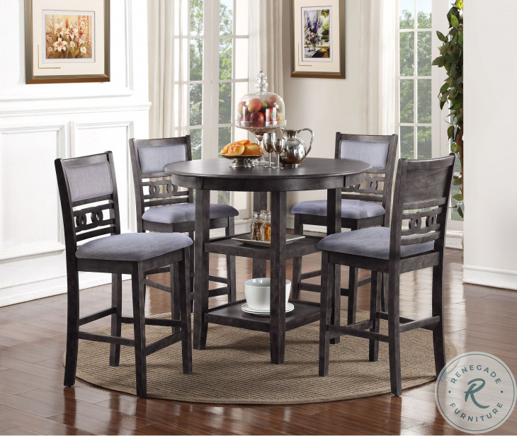 Gia Gray 5 Piece Round Counter Height Dining Room Set from New Classic ...