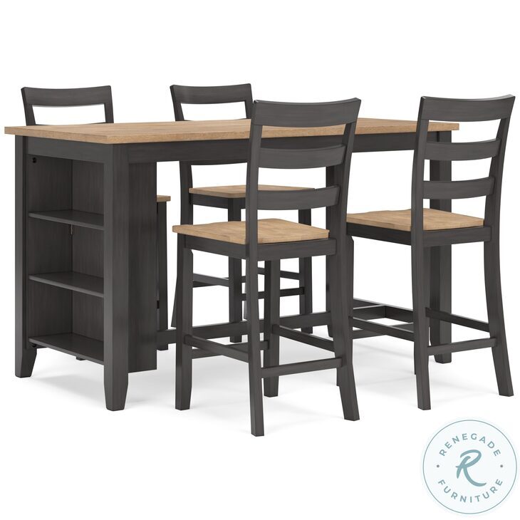 Gesthaven Natural And Brown Rectangular Counter Height Dining Room Set ...