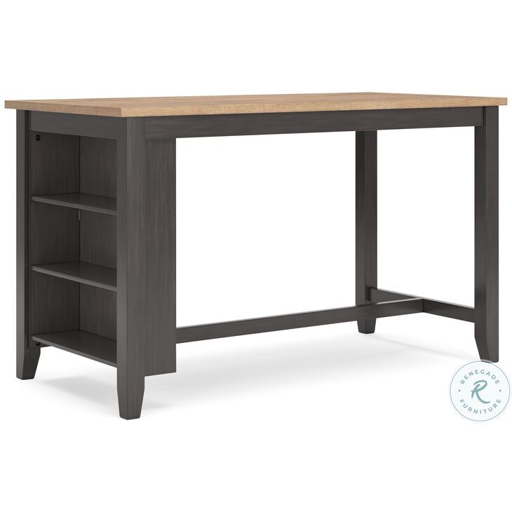 Gesthaven Natural And Brown Rectangular Counter Height Dining Table ...