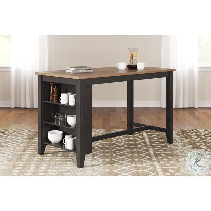 Gesthaven Natural And Brown Rectangular Counter Height Dining Table ...