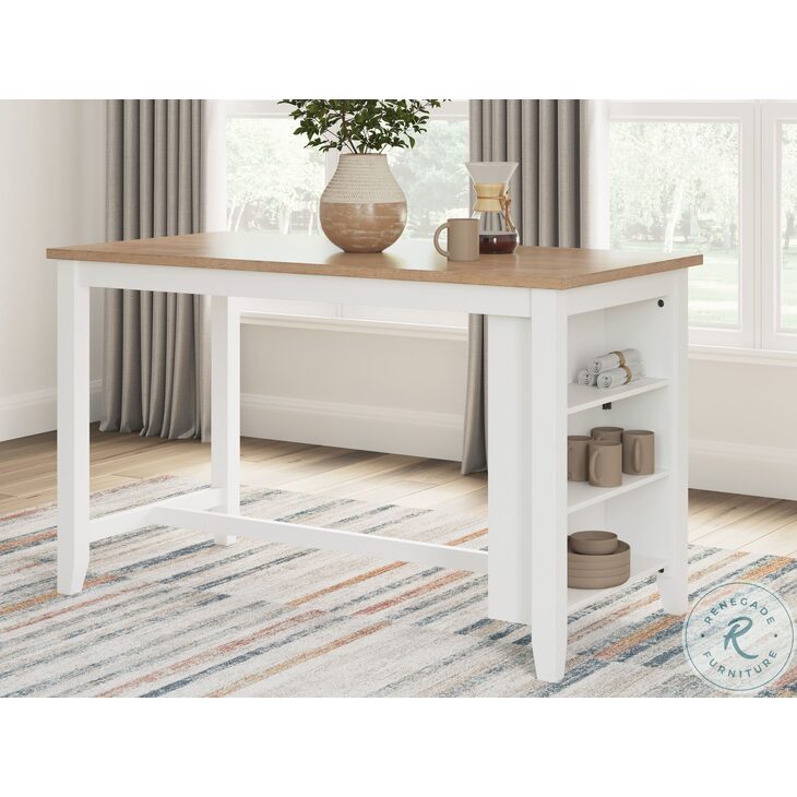Gesthaven Natural And White Rectangular Counter Height Dining Table From Ashley Furniture ...
