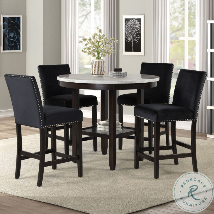 Celeste Espresso And White 42" Round Counter Height Dining Table ...