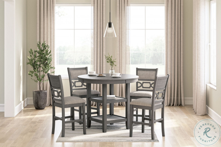 Wrenning Light Gray 5 Piece Counter Height Dining Set From Ashley ...