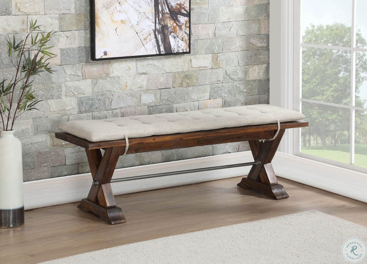 Fresno Rustic Medium Dining Bench from Avalon Furniture | Coleman Furniture